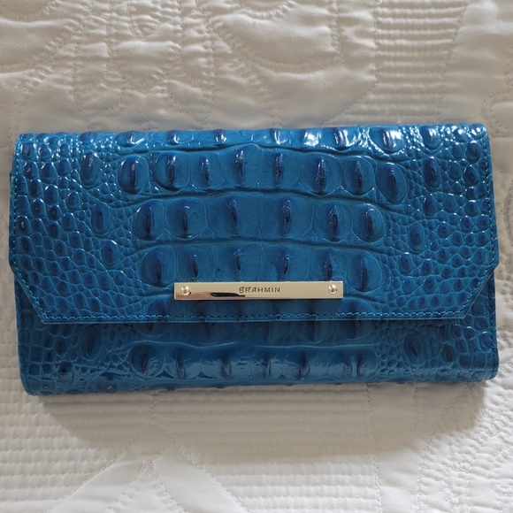 Brahmin | Bags | Brahmin Azure Crocodile Embossed Wallet Brand New No ...